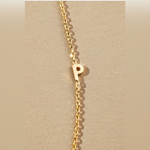 Anthropologie | Jewelry | Anthropologie 4 K Gold Plated Monogram Chain ...